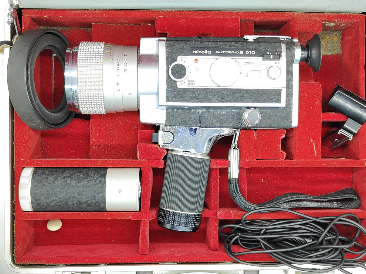 FULL SET IN ORIGINAL CASE - FILM TESTED Minolta Super-8 movie camera ...